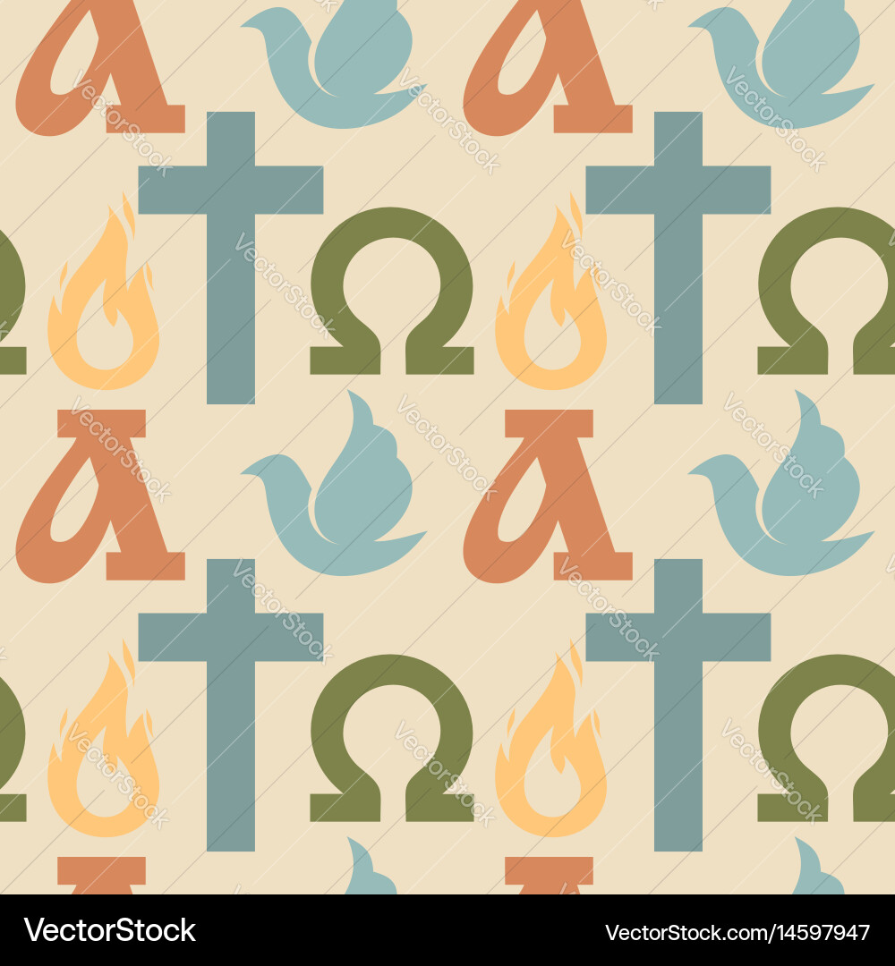 Colorful seamless pattern with christian symbols Vector Image