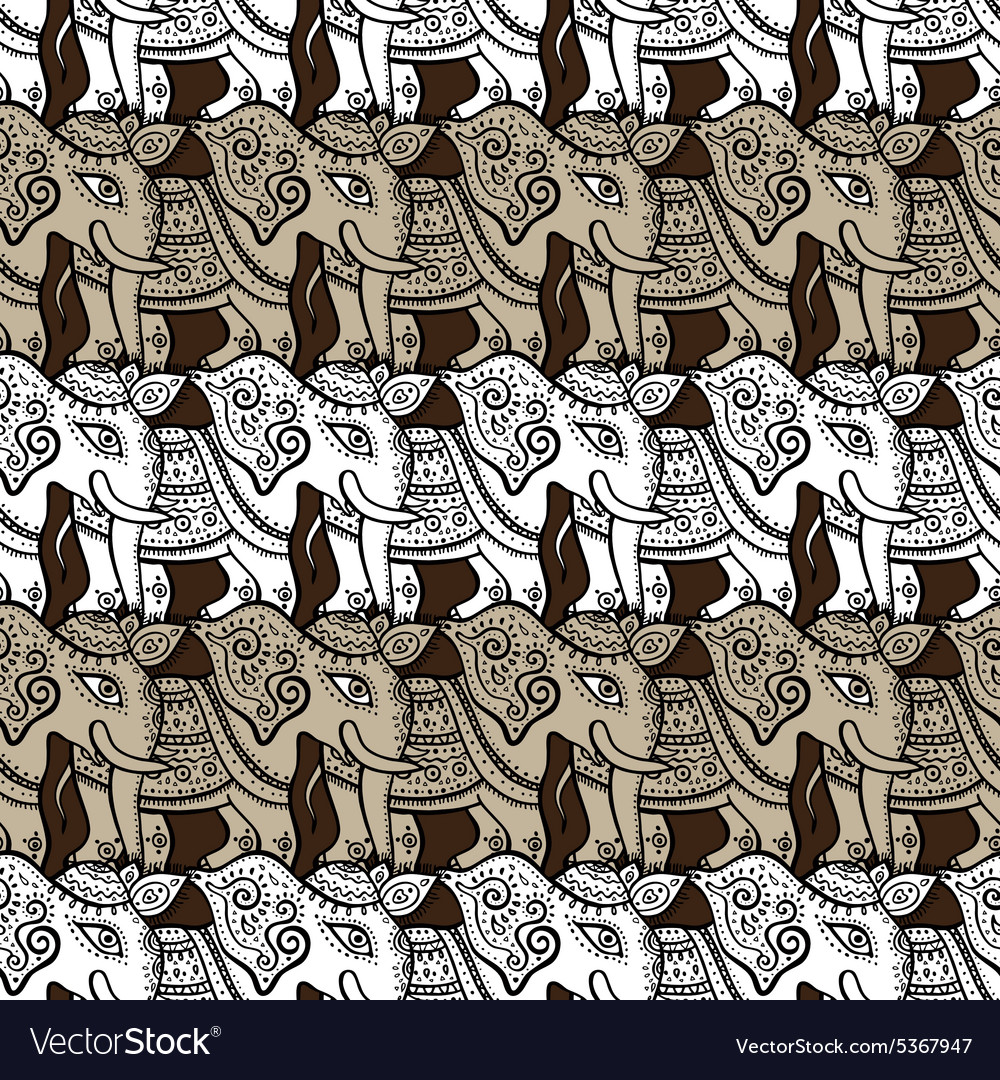Elephants Seamless pattern Royalty Free Vector Image