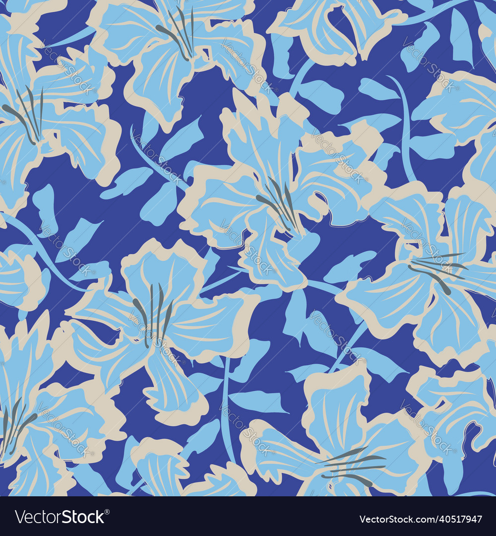 Floral brush strokes seamless pattern background Vector Image