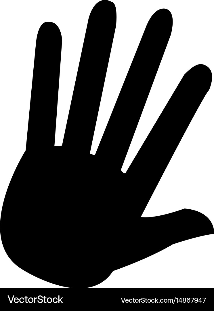 Hand palm human symbol pictograph Royalty Free Vector Image