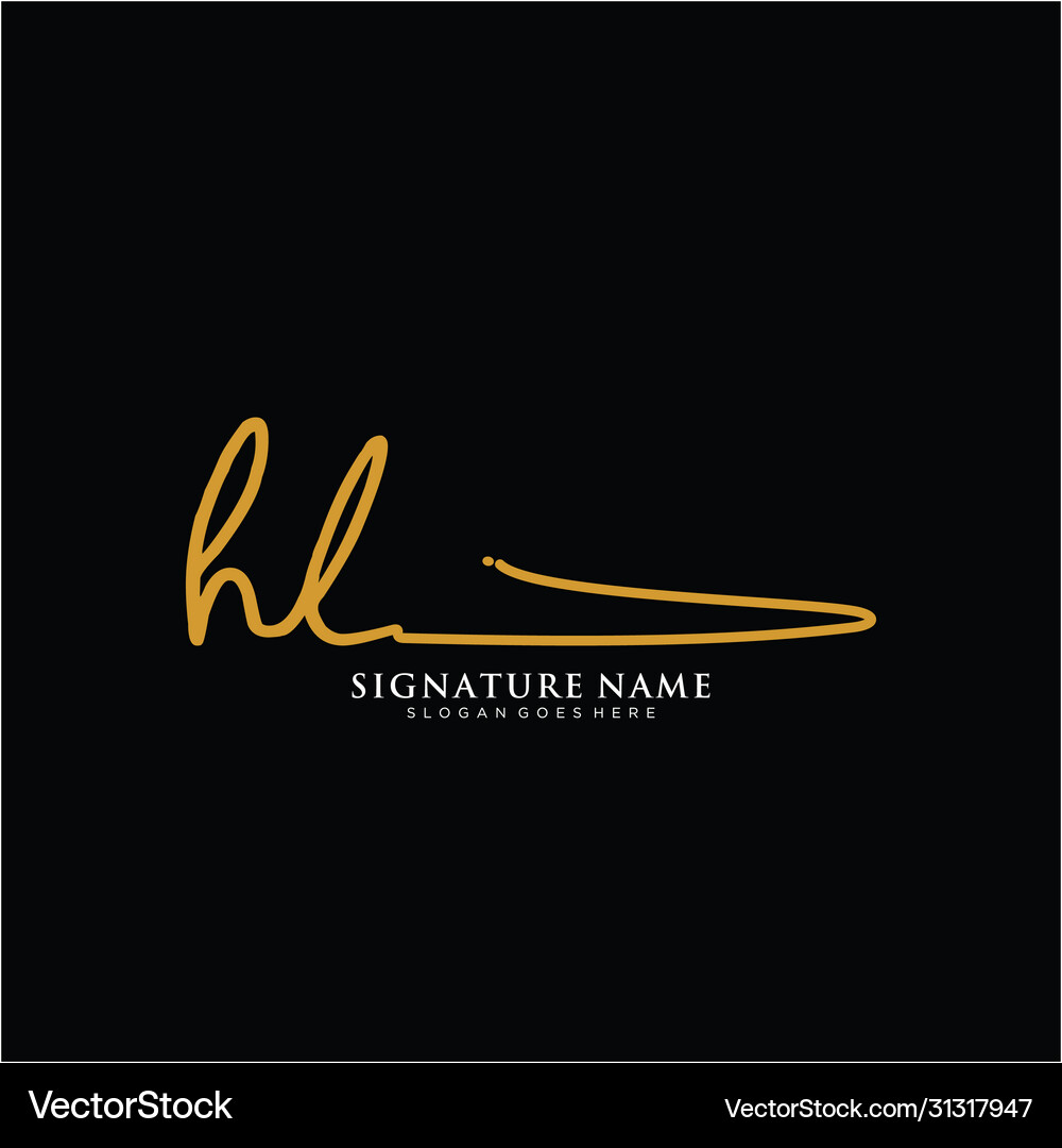 Letter hl signature logo template Royalty Free Vector Image