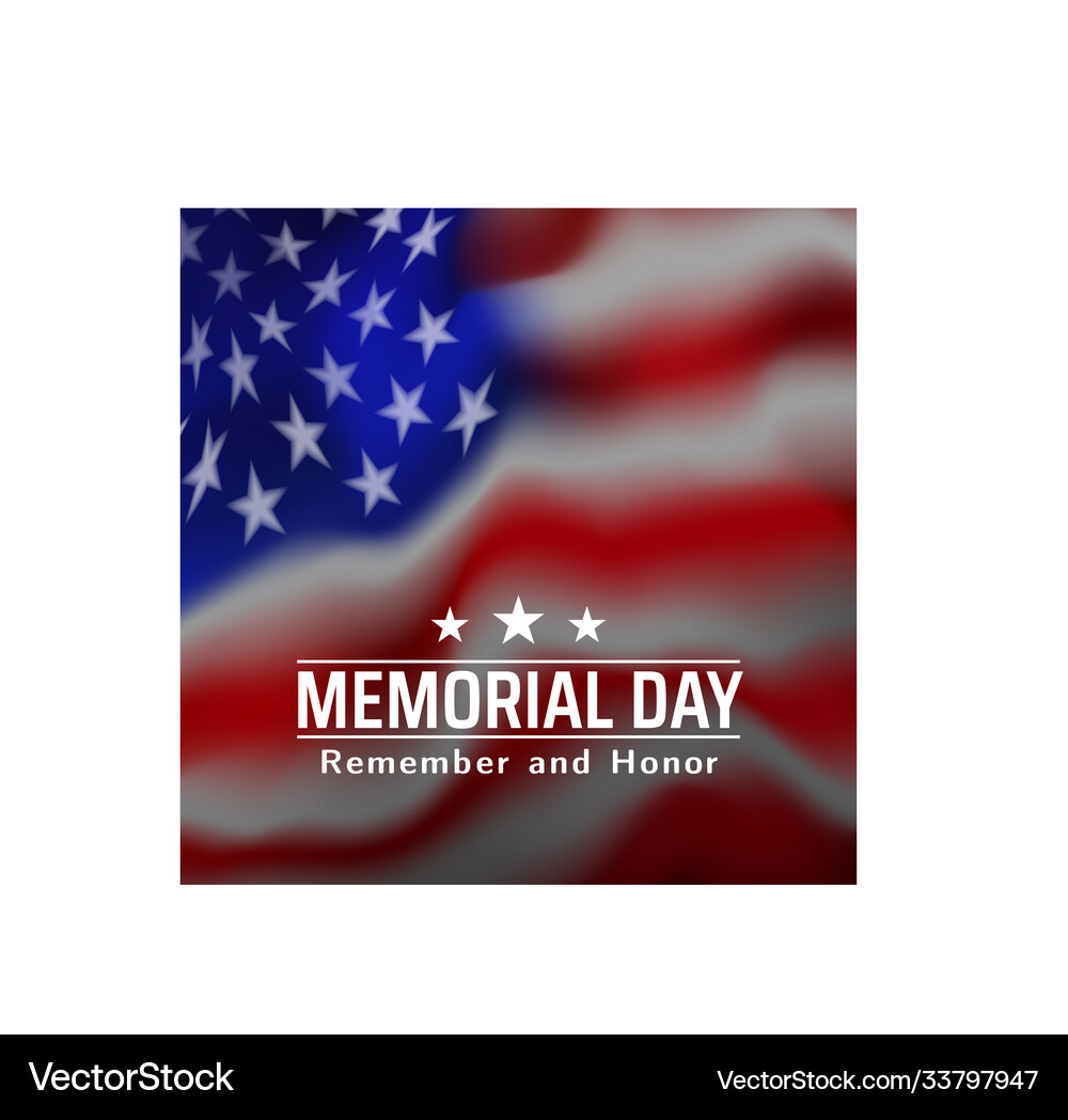 Memorial day in usa with lettering remember Vector Image