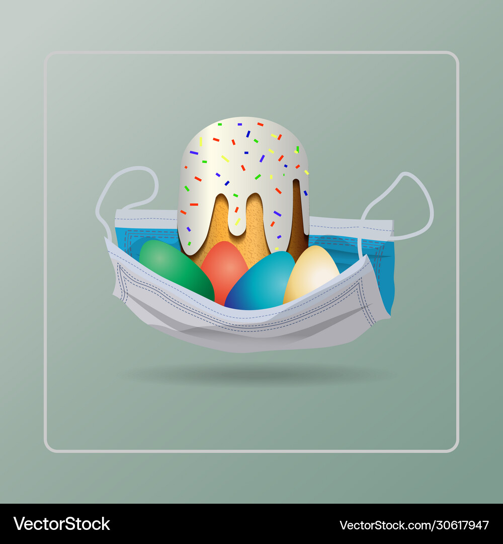Ortodox easter cake and eggs in a medical Vector Image