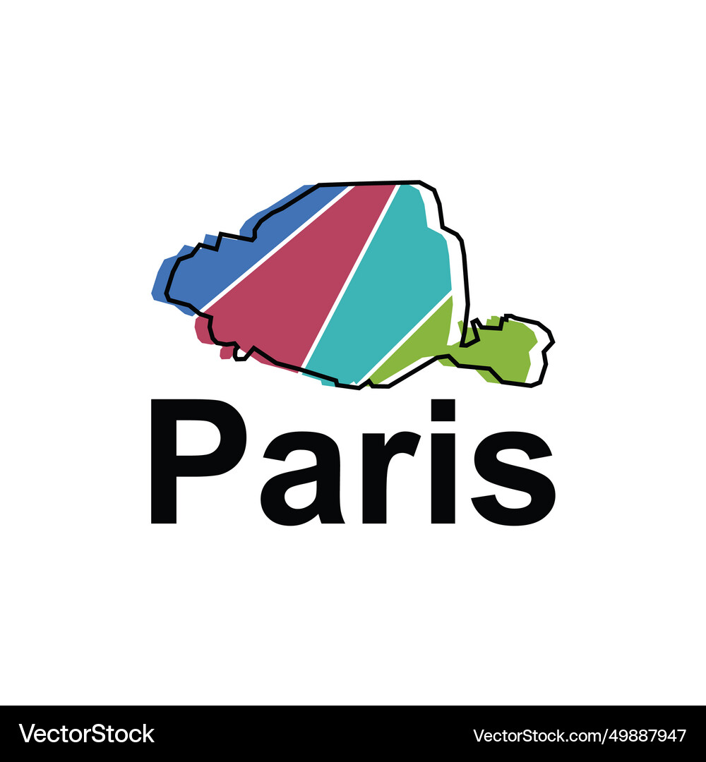 Paris city map isolated of Royalty Free Vector Image