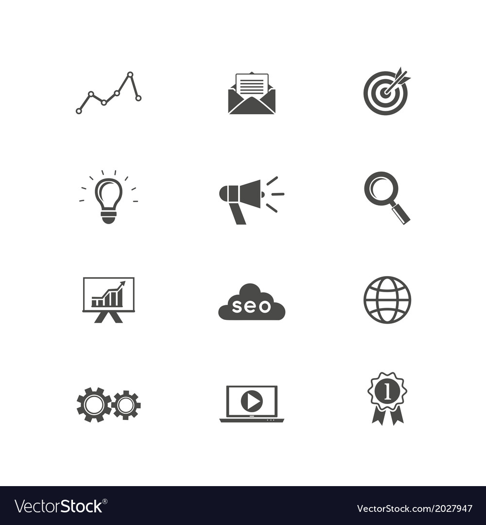 Seo and search engine icons Royalty Free Vector Image