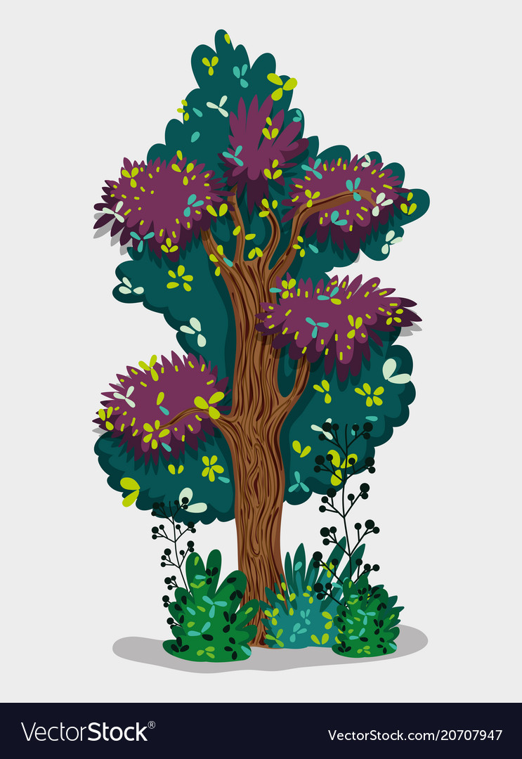 Tree forest isolated Royalty Free Vector Image