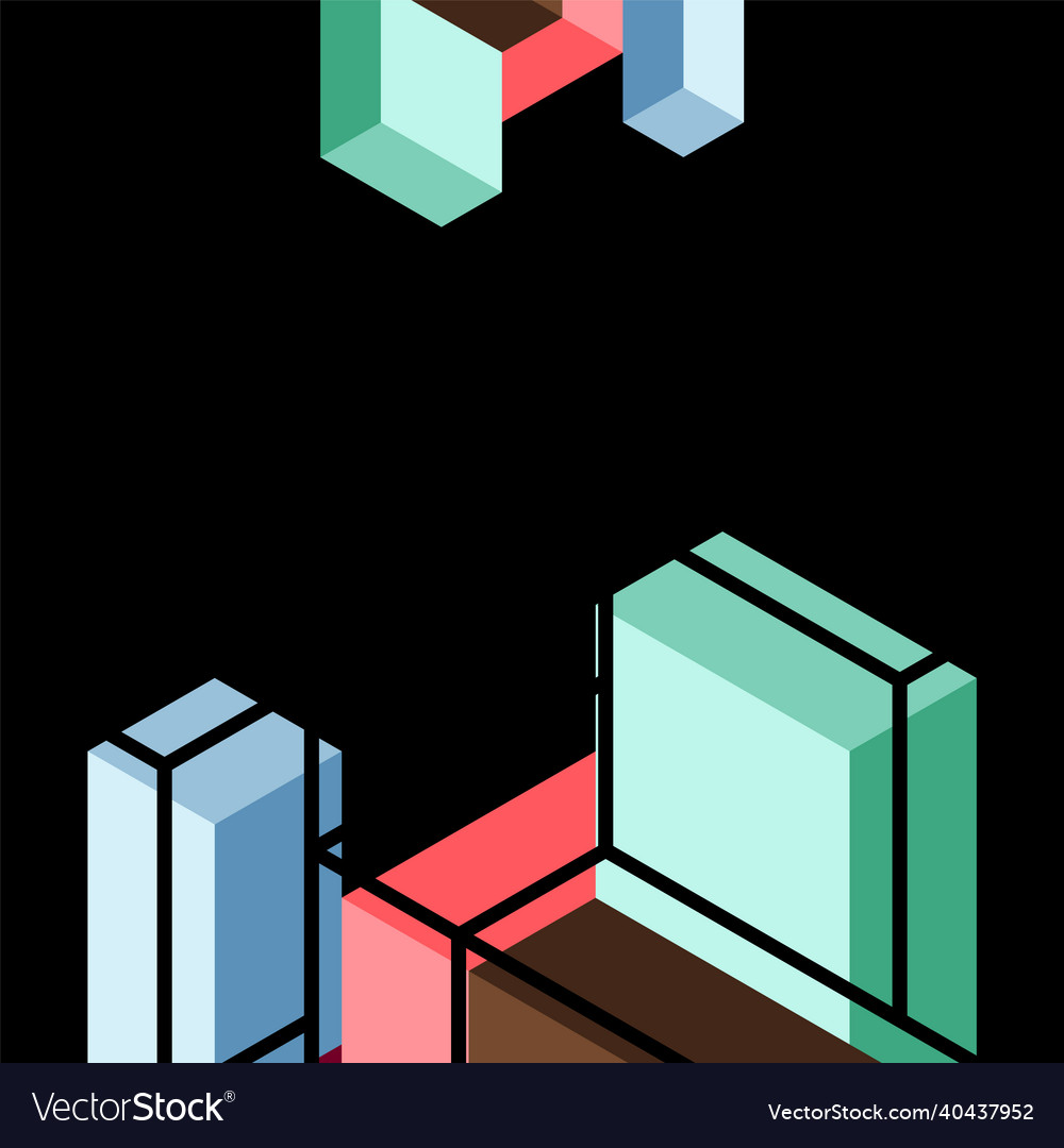 Abstract background 3d cubes cubic elements Vector Image