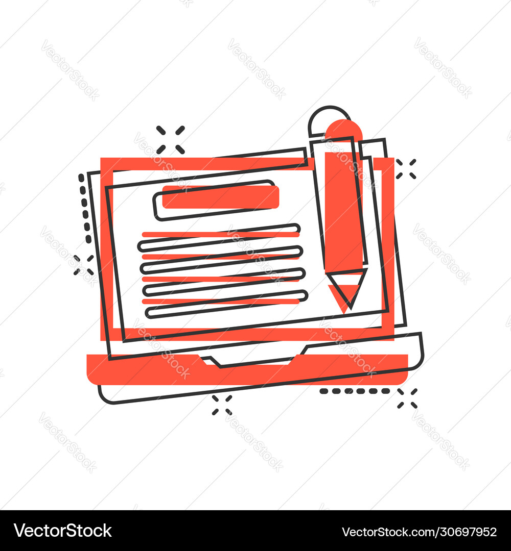 Blogging icon in comic style social media Vector Image