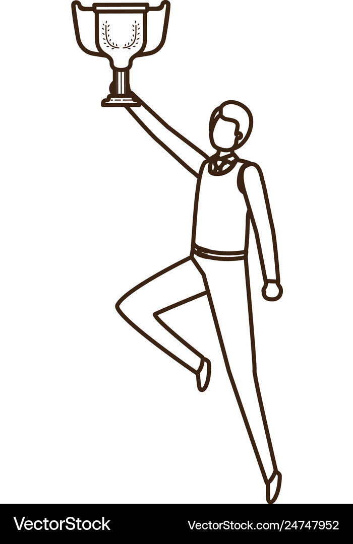 Businessman with trophy avatar character Vector Image