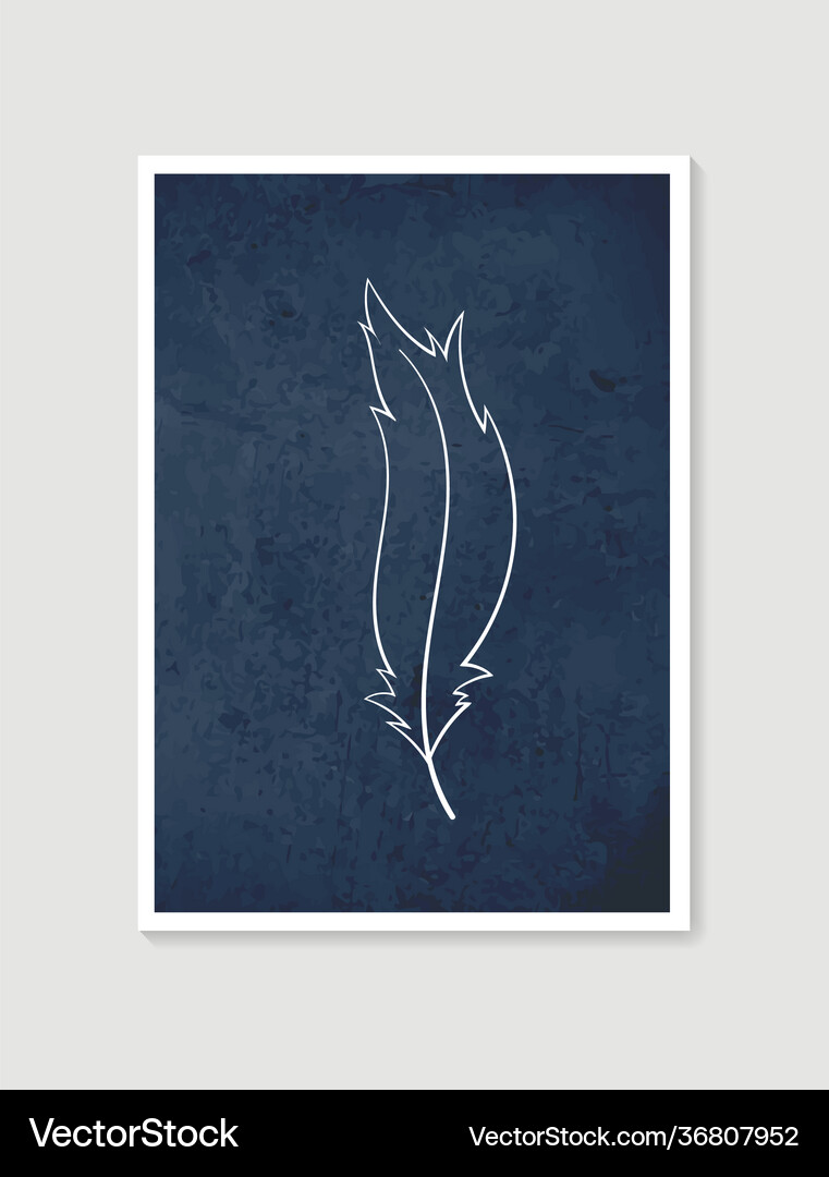 Feather wall art minimal and natural wall Vector Image