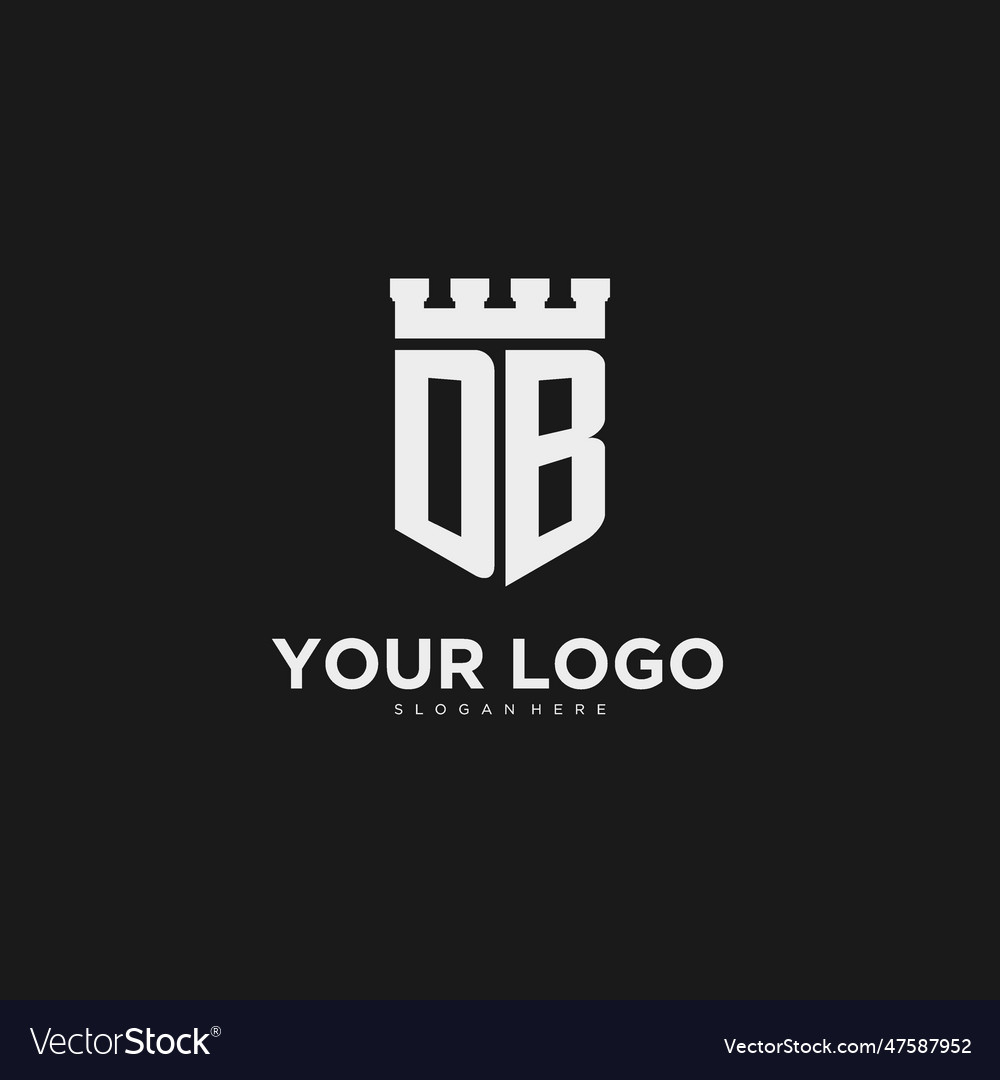 Initials db logo monogram with shield Royalty Free Vector