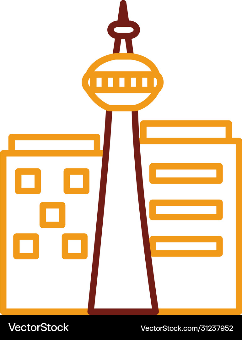 National tower canadian monument line style Vector Image