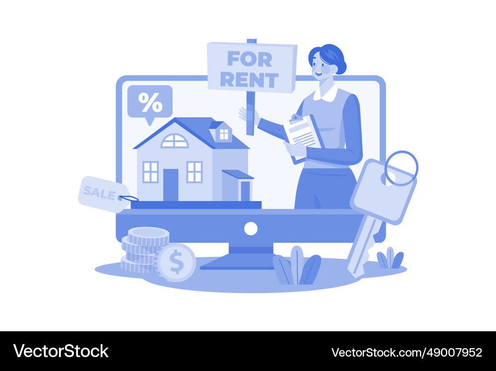 Online house rental service Royalty Free Vector Image