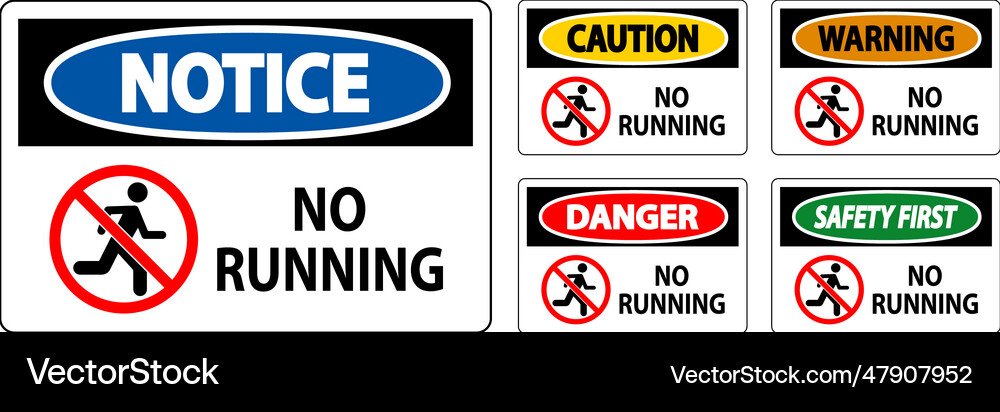 Prohibition sign no running symbol Royalty Free Vector Image