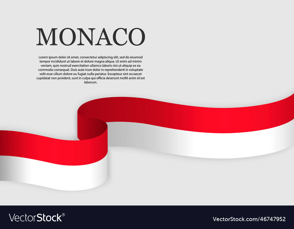 Ribbon flag of monaco Royalty Free Vector Image