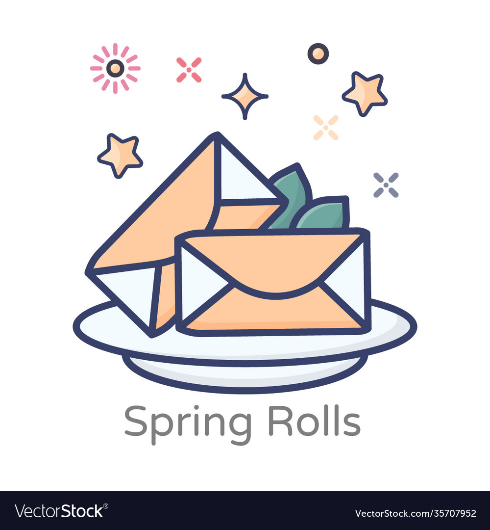 Spring rolls Royalty Free Vector Image - VectorStock Spring rolls Royalty Free Vector Image - VectorStock
