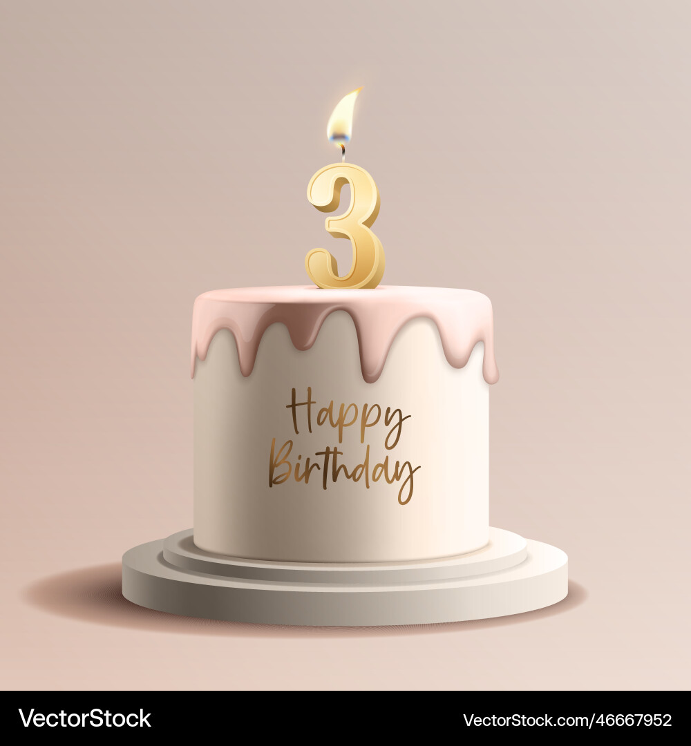 Three years birthday anniversary sweet Royalty Free Vector
