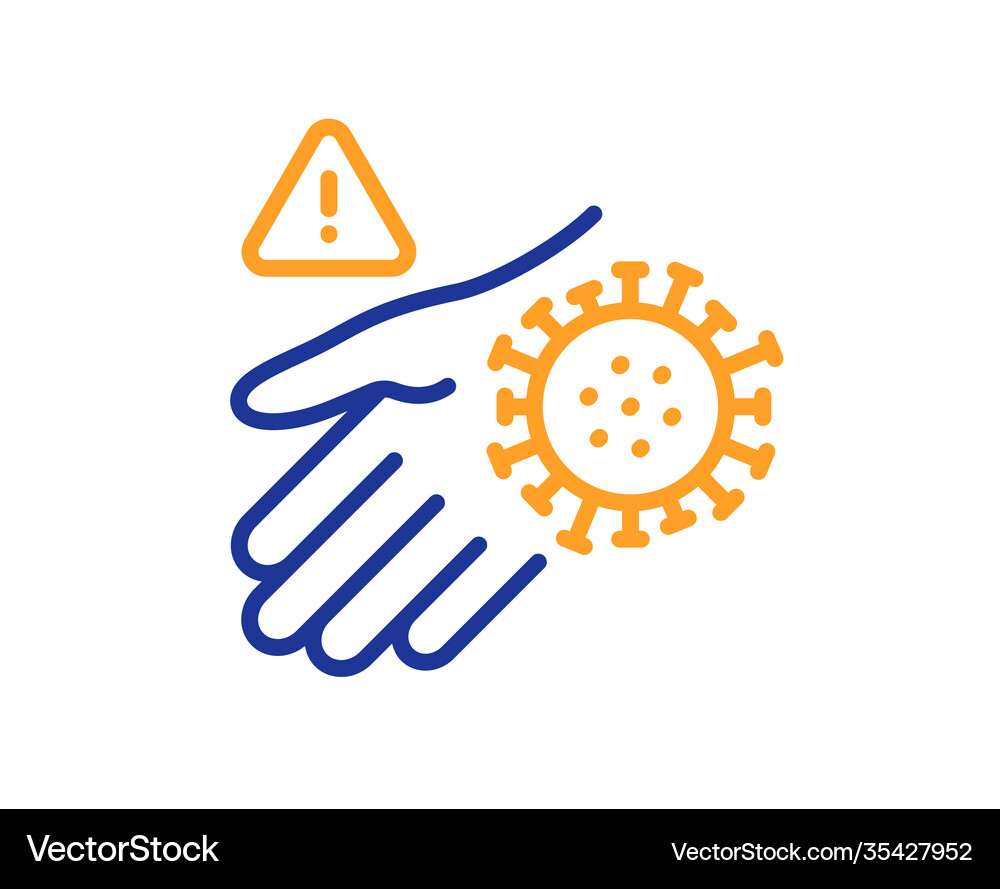 Wash hand line icon dont touch warning sign Vector Image