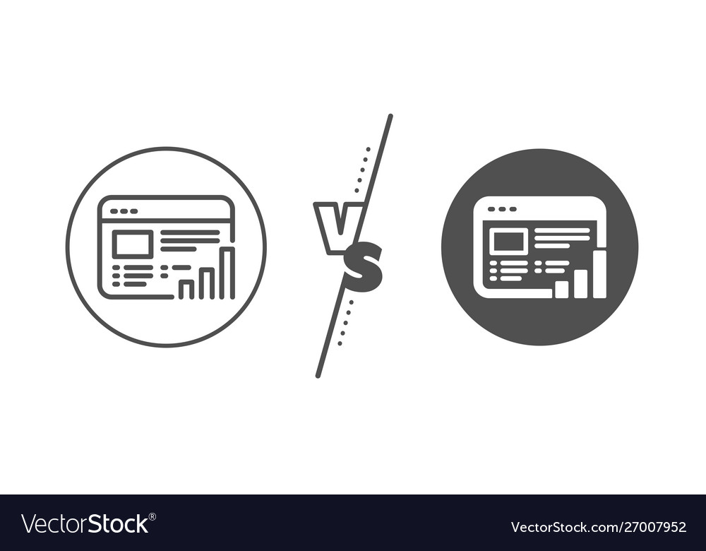 Web report line icon column graph sign Royalty Free Vector