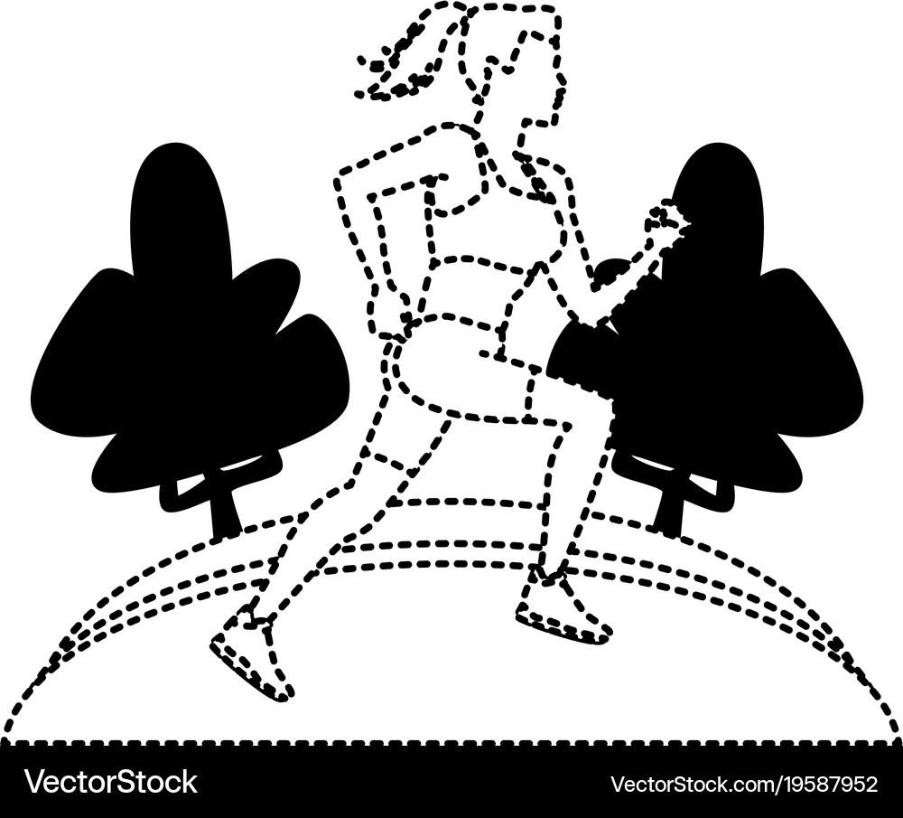 Woman running at park Royalty Free Vector Image