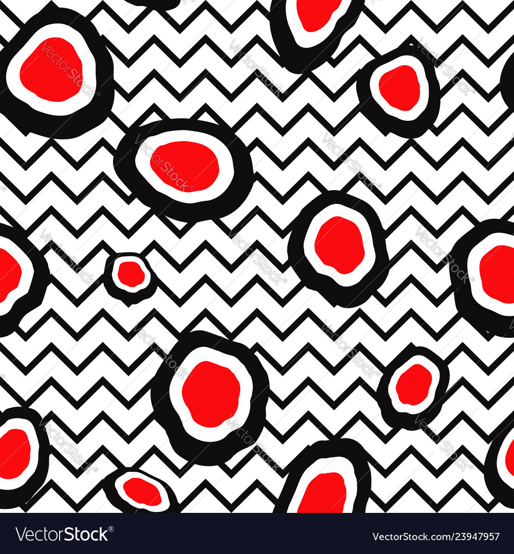 Abstract seamless pattern dot and zig-zag line Vector Image