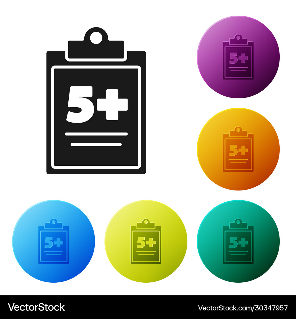 Black test or exam sheet icon isolated on white Vector Image