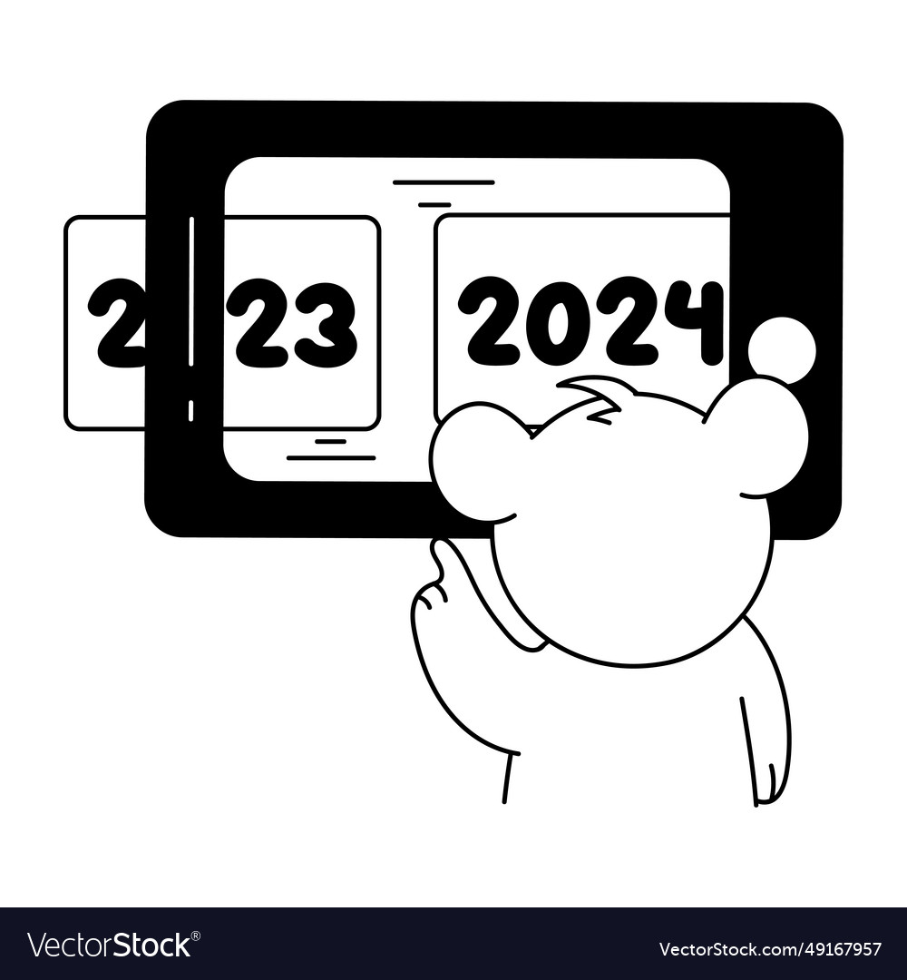 Changing year Royalty Free Vector Image - VectorStock