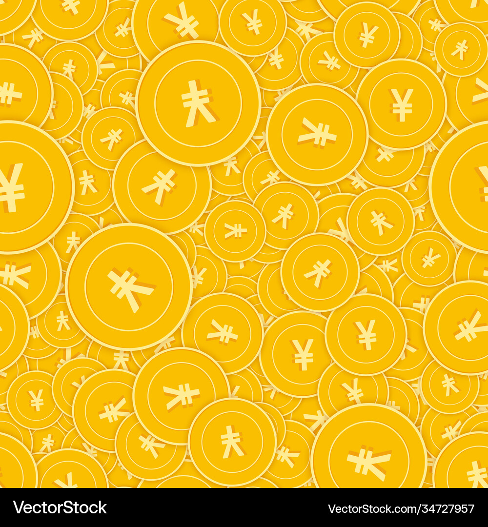 Chinese yuan coins seamless pattern likable scatt Vector Image
