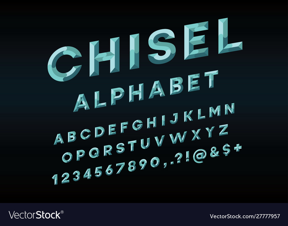 Chisel font Royalty Free Vector Image - VectorStock