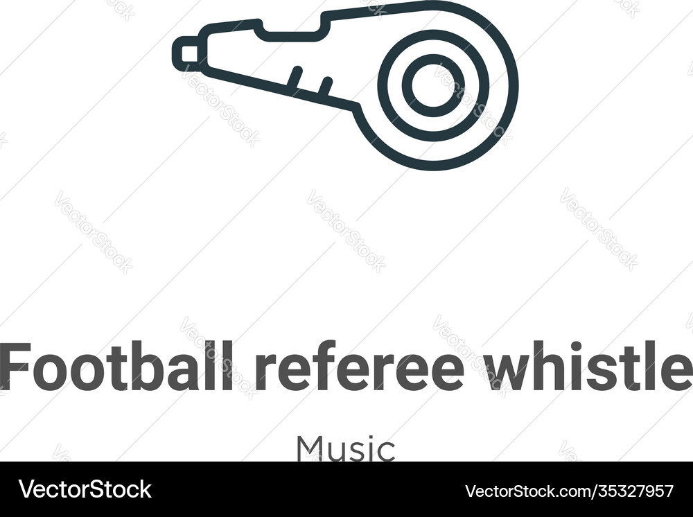 Football referee whistle outline icon thin line Vector Image