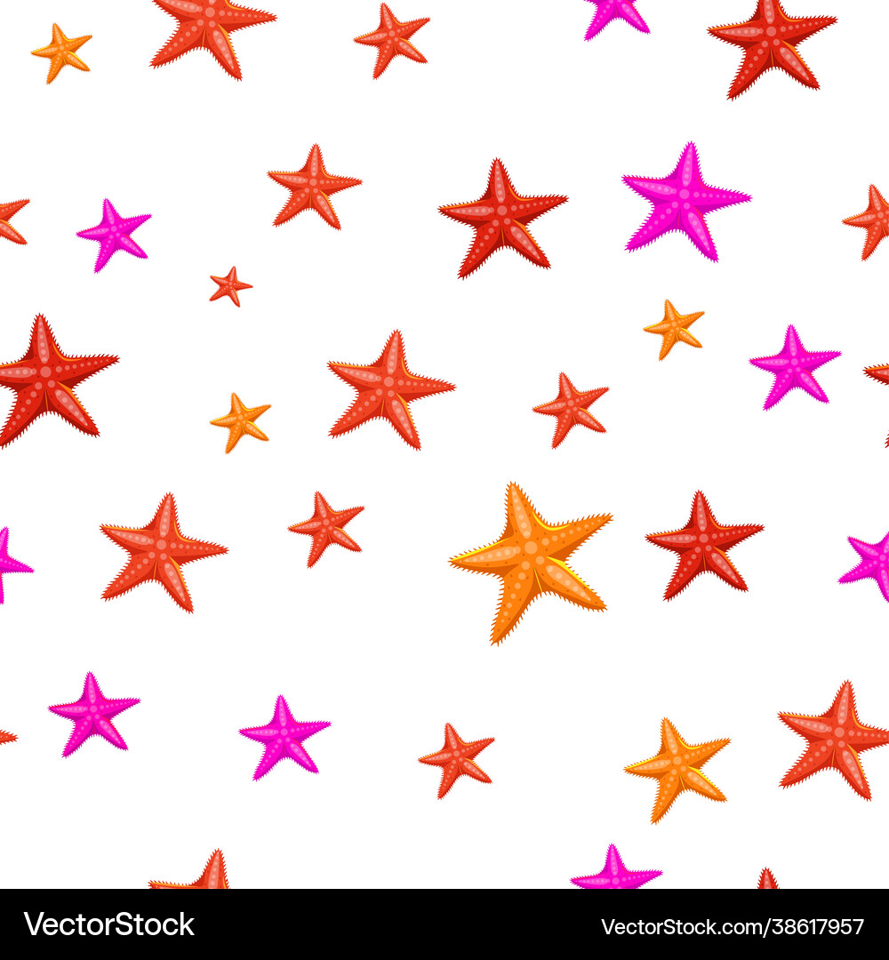 Marine life seamless pattern star fish decorative Vector Image