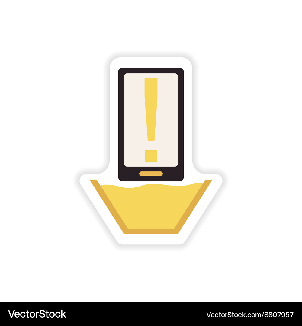 Paper sticker on white background mobile phone Vector Image
