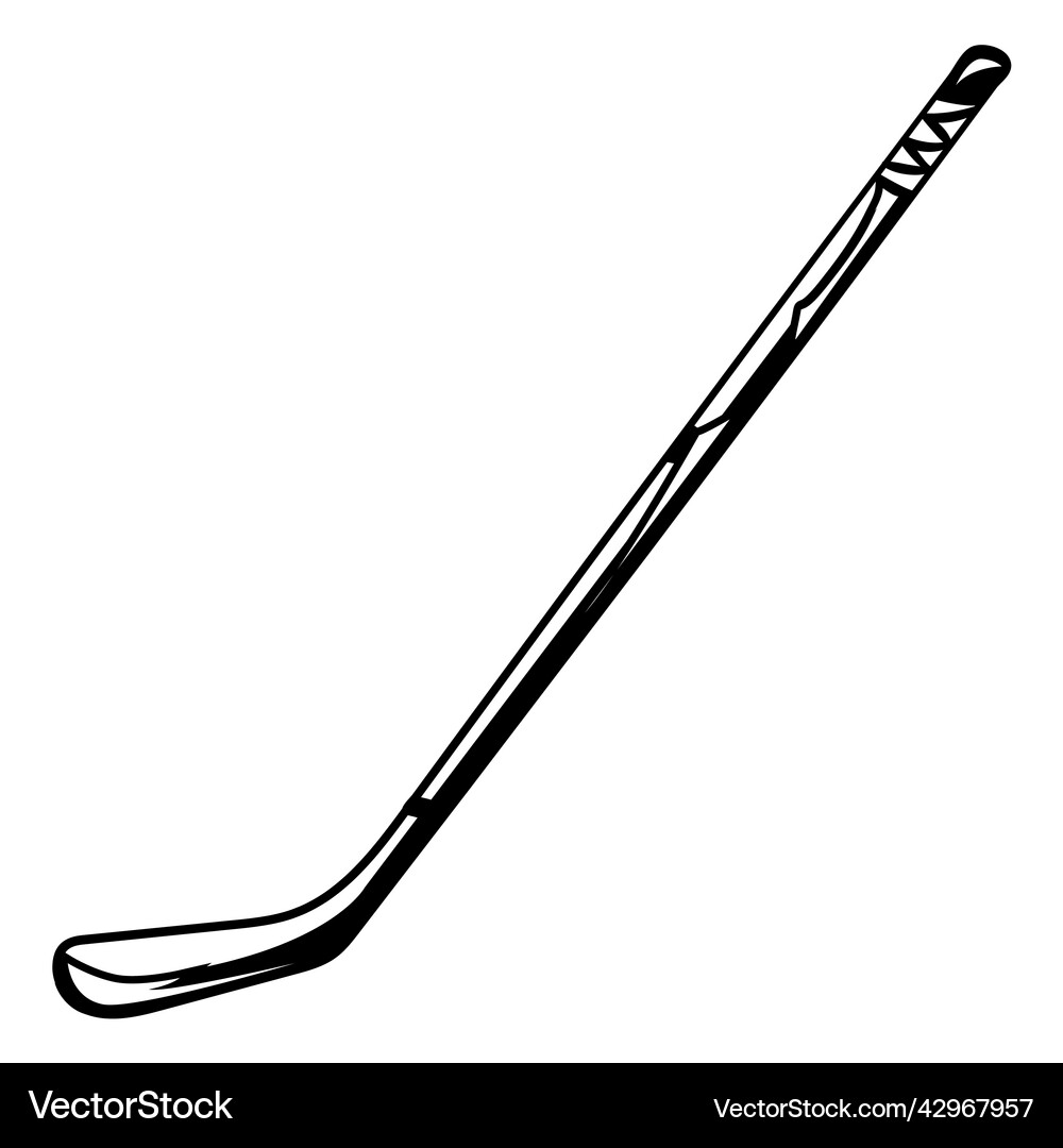 Simple hockey stick high contrast Royalty Free Vector Image