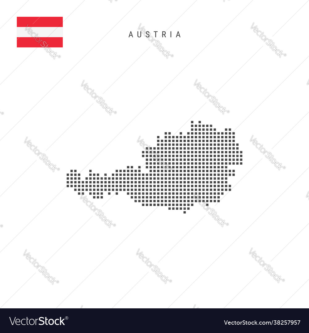 Square dots pattern map austria austrian Vector Image