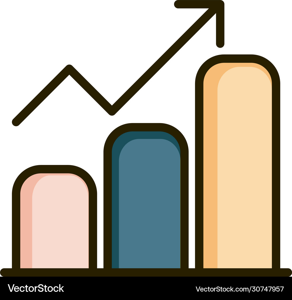 Statistics chart growth arrow financial business Vector Image