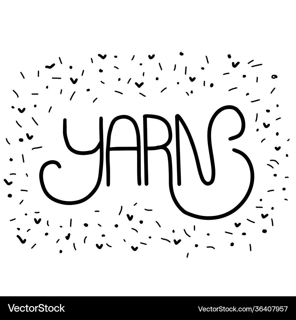 Stock yarn label with lettering Royalty Free Vector Image