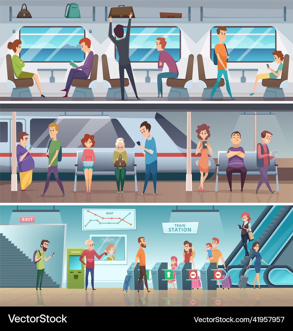 Subway entrance urban metro exit electronic steps Vector Image