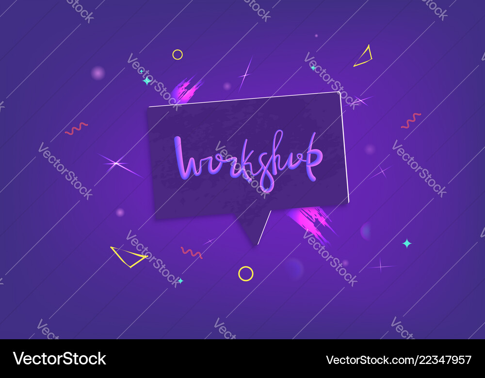 Workshop template Royalty Free Vector Image - VectorStock