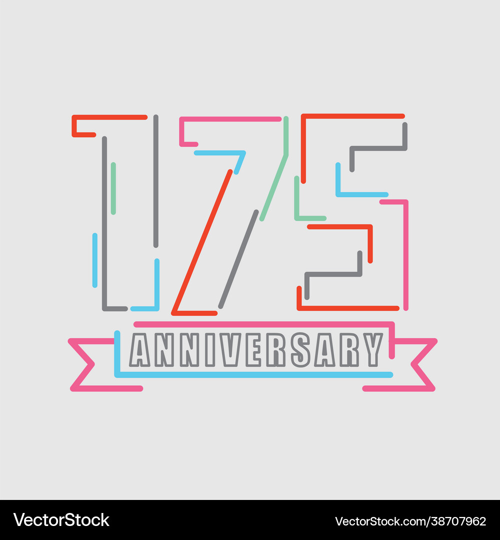 175th years anniversary logo birthday celebration Vector Image