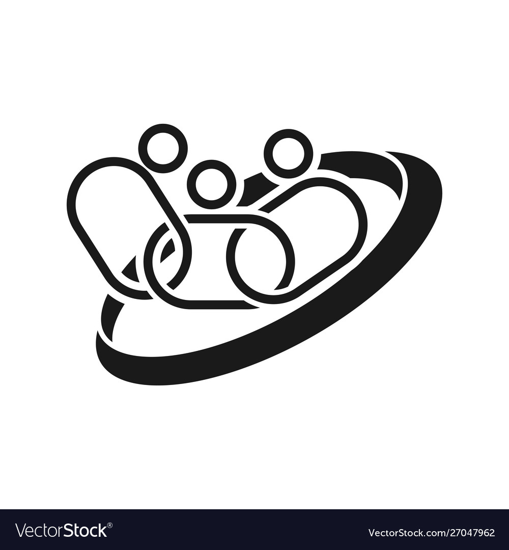 Commitment teamwork together black logo Royalty Free Vector