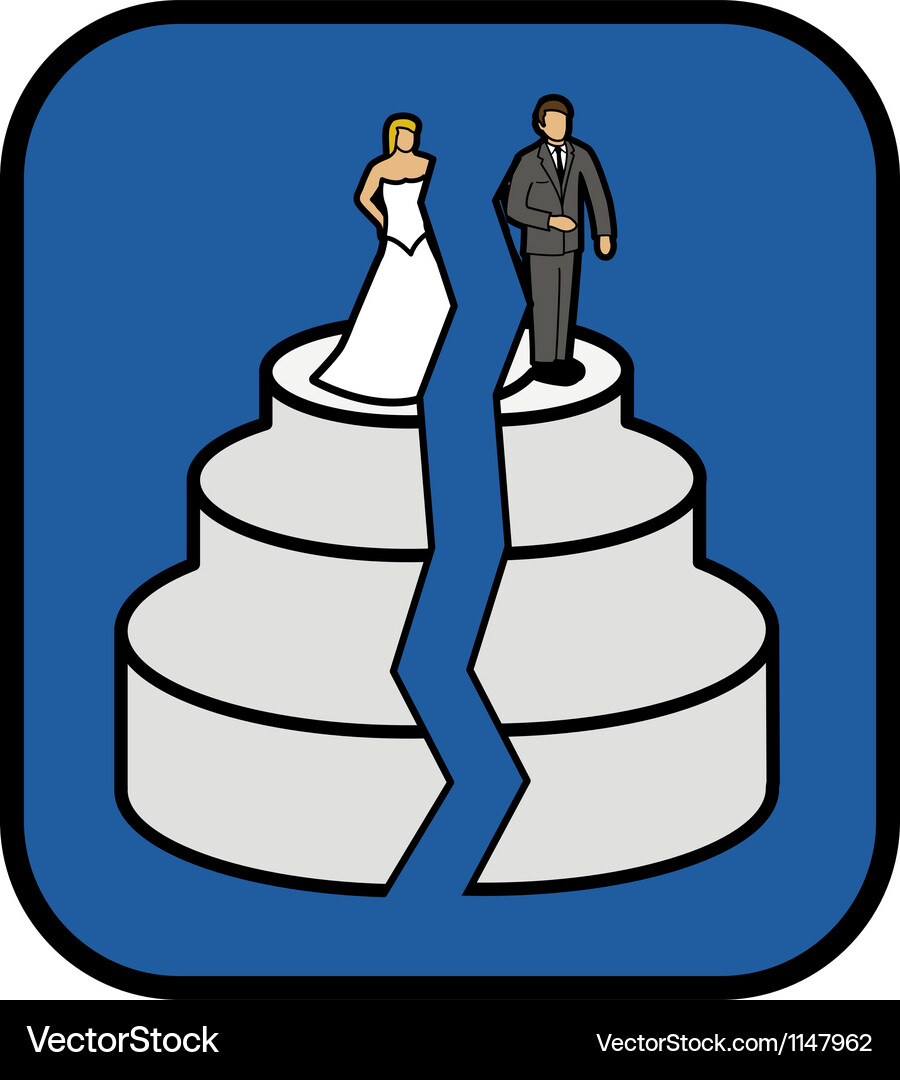Divorce cake Royalty Free Vector Image - VectorStock