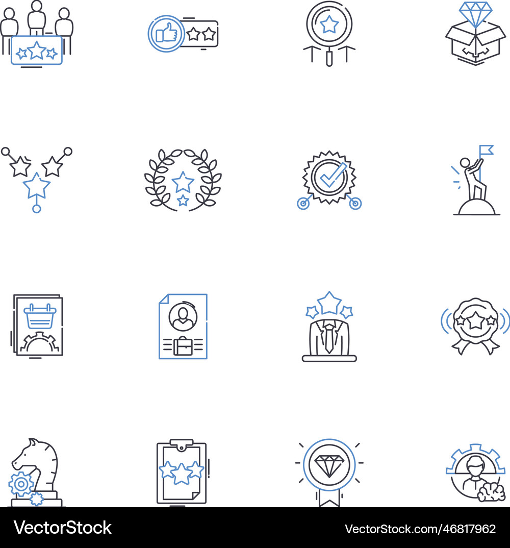 Emblems line icons collection heraldry symbolism Vector Image