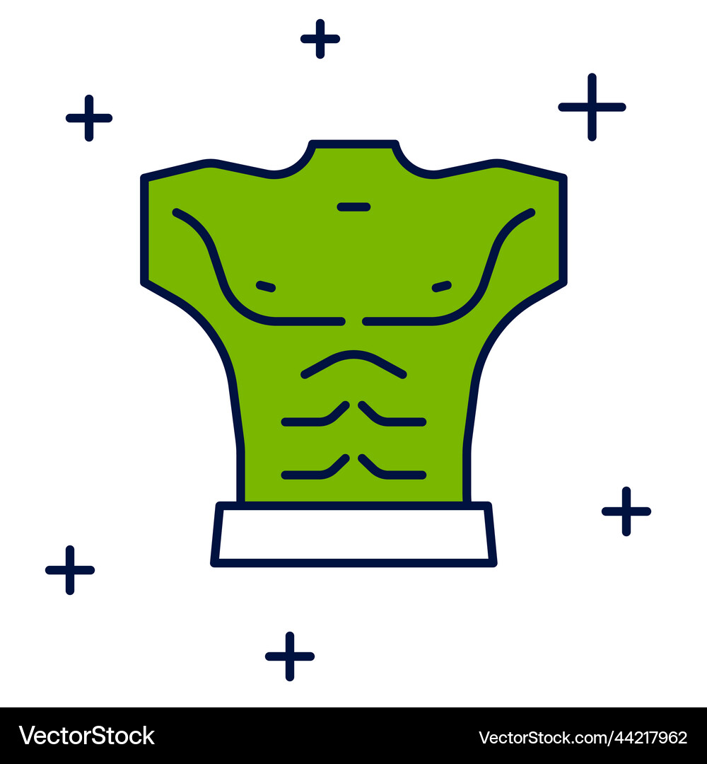 Filled outline bodybuilder showing his muscles Vector Image