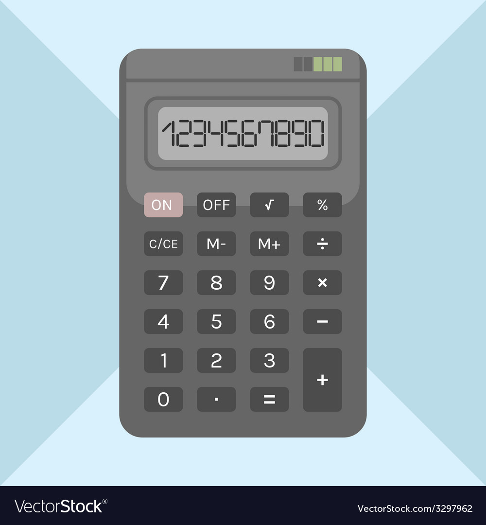 Flat calculator on background object for design Vector Image