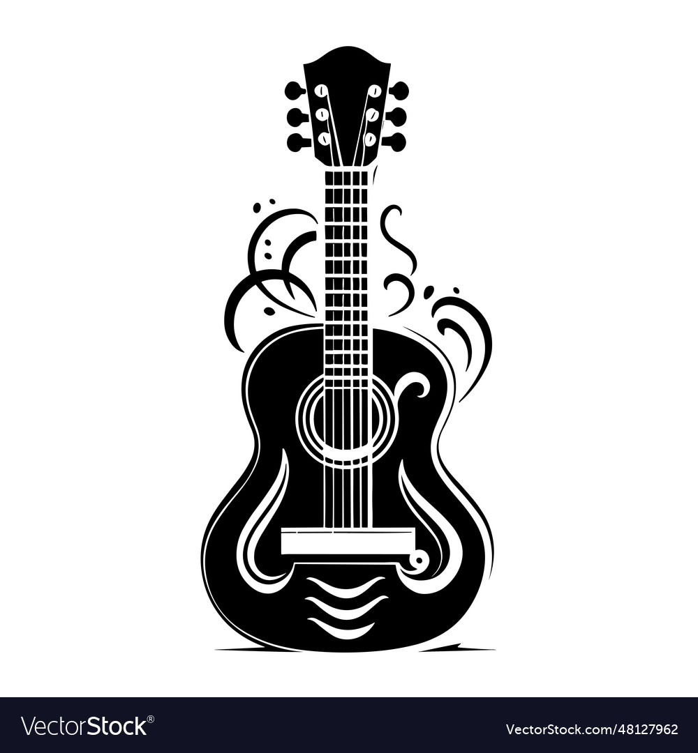 Guitar silhouette Royalty Free Vector Image - VectorStock Guitar silhouette Royalty Free Vector Image - VectorStock