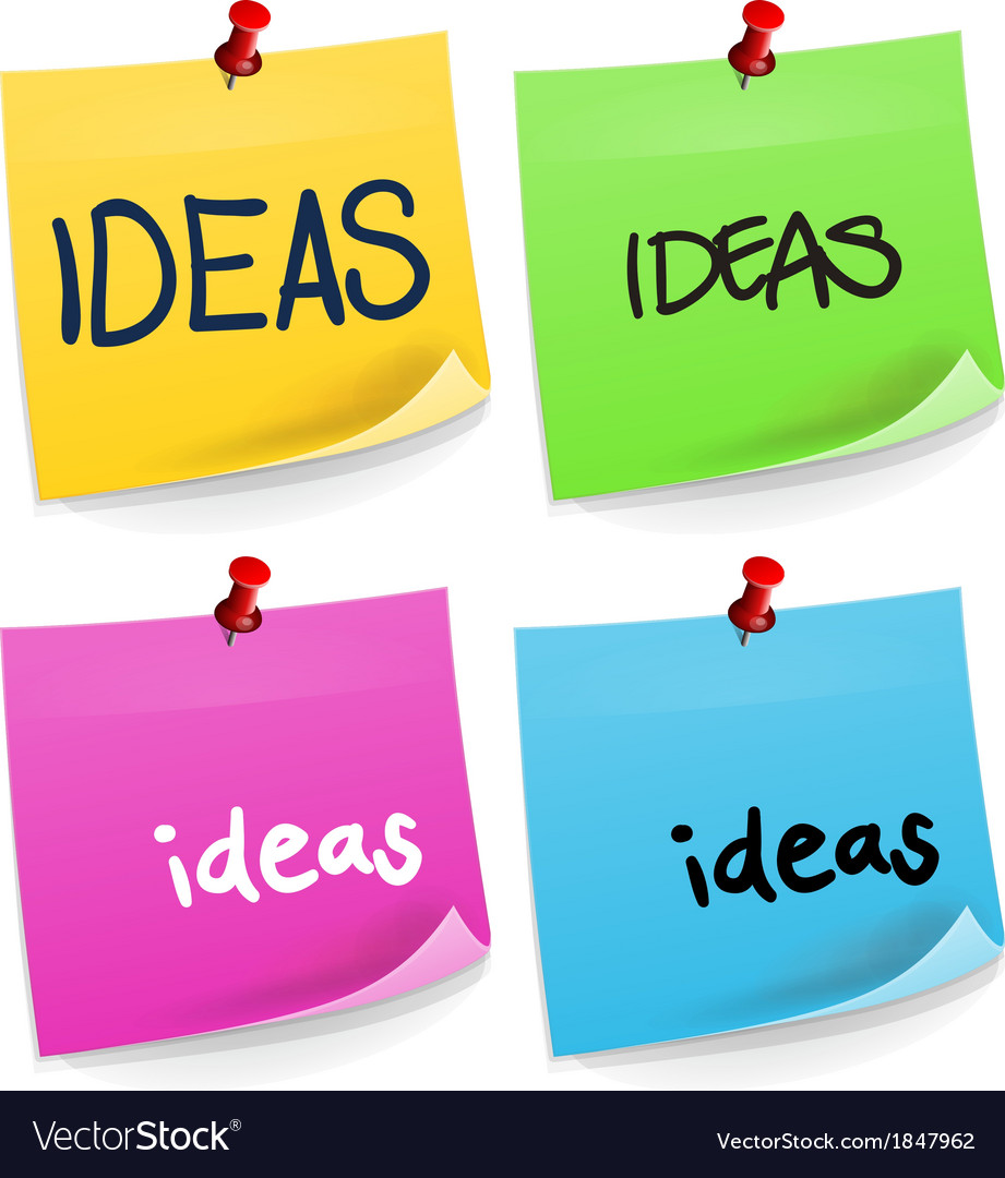 Ideas Sticky Note Royalty Free Vector Image - VectorStock