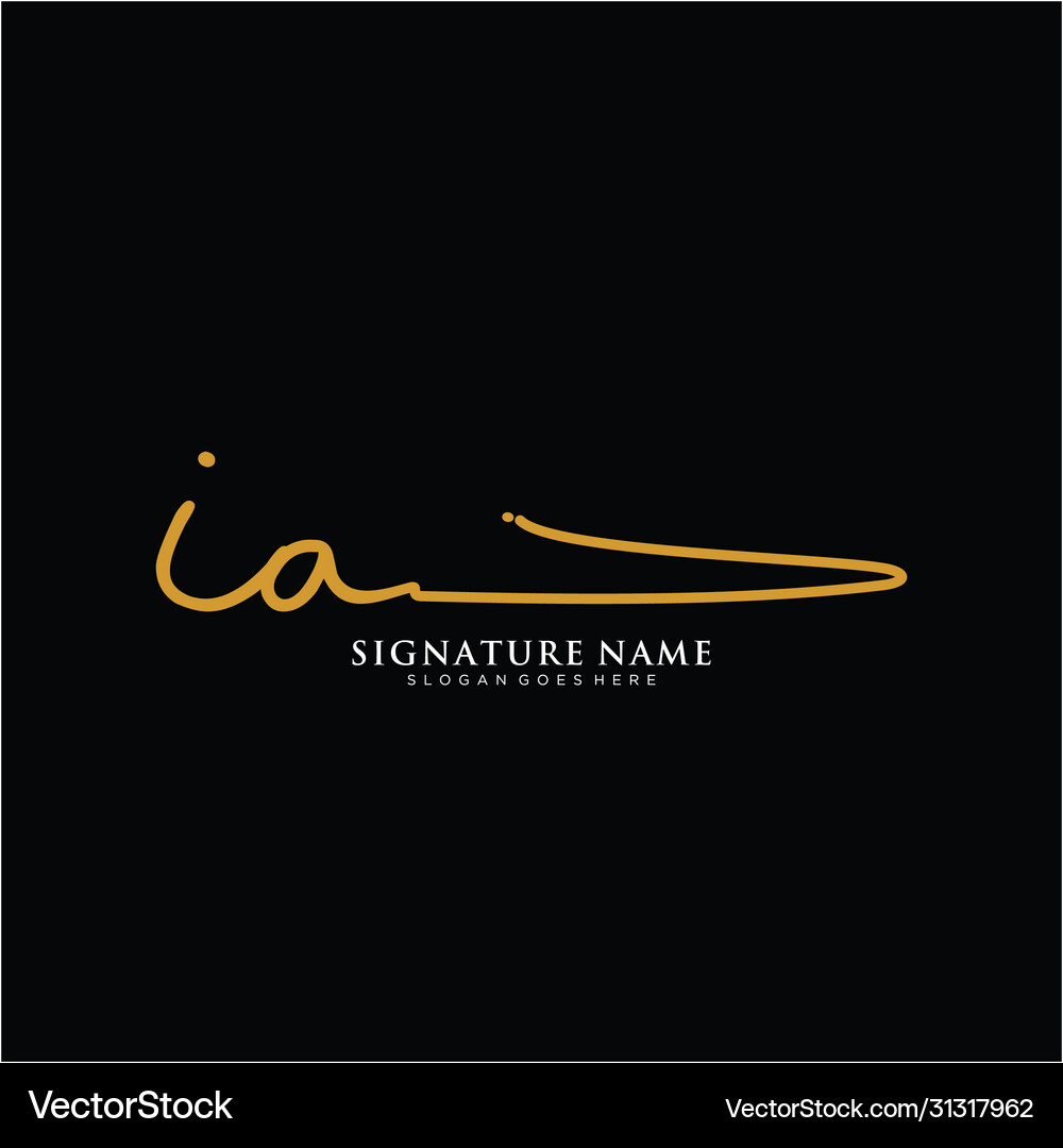 Letter ia signature logo template Royalty Free Vector Image
