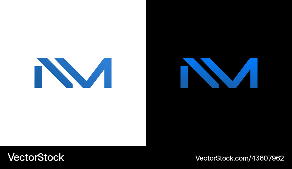 Modern and sophisticated nm initials logo design Vector Image