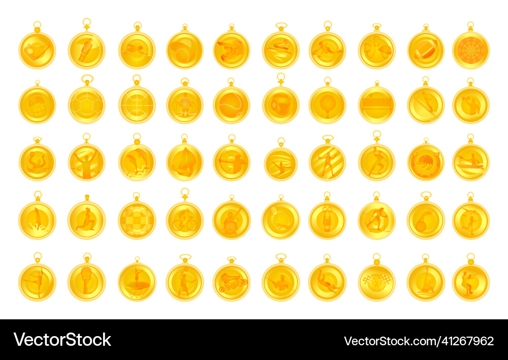 Sports gold medals Royalty Free Vector Image - VectorStock