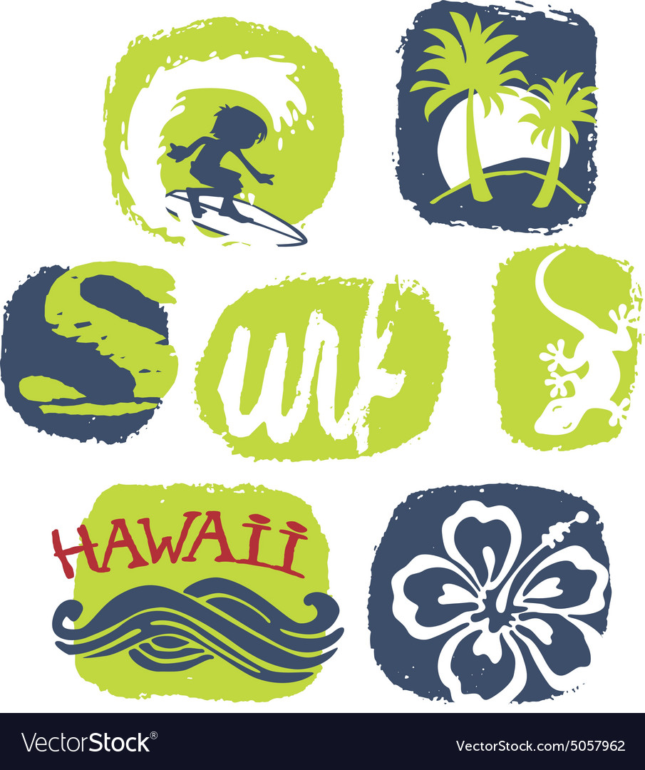Surfing hawaii Royalty Free Vector Image - VectorStock